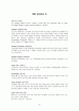 GIS 용어정리 A-1페이지