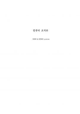 SIMD & MIMD system에 대한 종류와 분석-1페이지