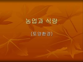 농업과 식량 레포트 자료-1페이지