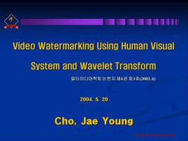 Video Watermarking Using Human Visual System and Wavelet Transform-1페이지