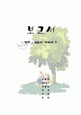SQL에 대해서 레포트 자료-1페이지