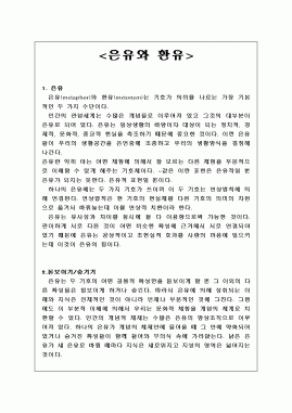 은유와 환유 레포트 자료-1페이지