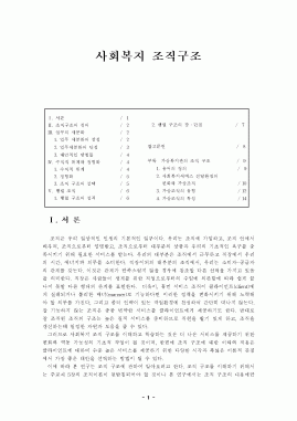 사회복지 조직구조 - 조직구조의 정의, 업무의 세분화, 수직적 위계와 정형화, 행렬 조직-1페이지
