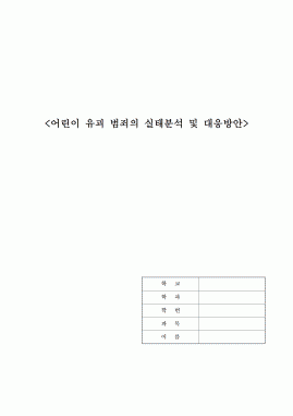 어린이 유괴범죄의 실태분석과 대응방안-1페이지