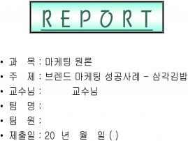  브랜드 마케팅 삼각김밥의 성공사례-1페이지