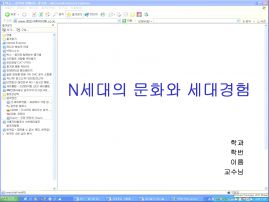 N세대의 개념과 N세대의 문화, 세대경험 분석, 고찰 [발표자료]-1페이지