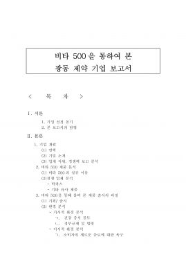 (기업보고서) 비타 500을 통하여 본 광동 제약 기업 보고서-1페이지