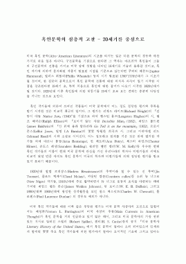 흑인문학의 심층적 고찰 - 20세기를 중심으로-1페이지