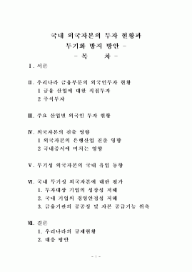 (공공경제) 국내 외국자본의 투자 현황과 투기화 방지 방안-1페이지