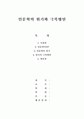 인문학의 위기-1페이지