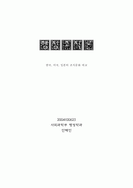 [사회과학] 행정조직론-1페이지