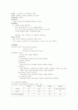 뇨 실험 & 뇨 크레아티닌 정량-1페이지