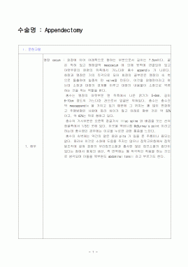 appendectomy 레포트 자료-1페이지