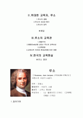 루소의 교육사적 의의와 현대교육에 미친 영향-1페이지