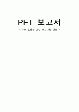 PET보고서 레포트 자료-1페이지