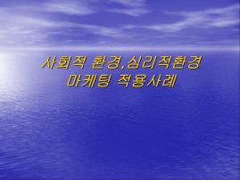 [마케팅]사회적 환경,심리적환경 마케팅 적용사례-1페이지