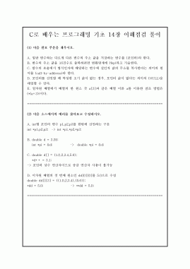c로 배우는 프로그래밍 기초 14장 이해점검 풀이-1페이지
