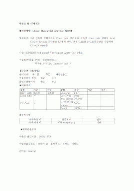 관상동맥 우회술 (CABG)  수술 전 후 간호과정-1페이지