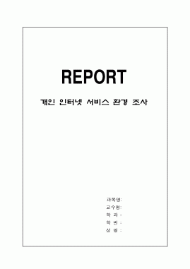 개인 인터넷 서비스 환경 조사-1페이지