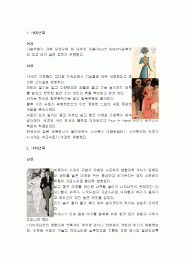 20세기 패션의 변천사(1900년~1990년)-1페이지