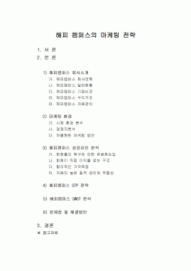 해피 캠퍼스의 마케팅 전략-1페이지
