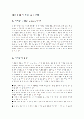 자폐증의 원인과 치료방안-1페이지
