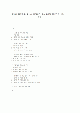 동북아 지역화를 둘러싼 동아시아 구상내용과 동북아의 세력균형-1페이지