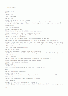 니모를 찾아서 (영어대본)-1페이지