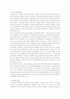 한국의 노사관계에 대해 논하시오. -1페이지
