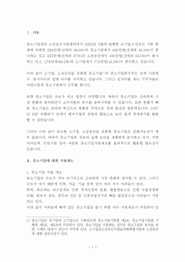중소기업 지원제도 및 성패요인-1페이지