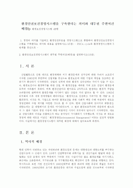 환경안전보건경영시스템을 구축한다는 의미, 대두된 주변여건 배경-1페이지