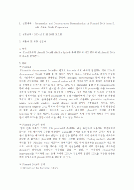 Preparation and Concentration Determination of Plasmid DNA from E. coli - Mini Scale Preparation-1페이지