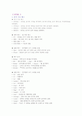 HTML 태그 정리-1페이지