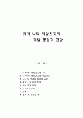 유기박막 태양전지의 특징 및 작동원리와 앞으로의 전망에 대하여-1페이지