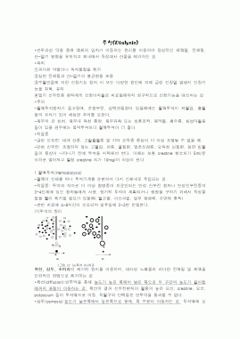 투석(복막투석, 혈액투석) 레포트-1페이지