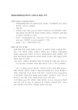 WIBRO(WIMAX)에서의 CINR & RSSI 의미-1페이지