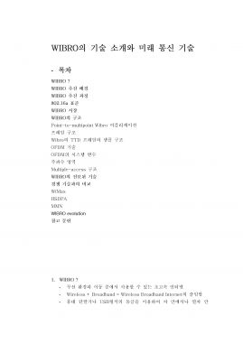 WIBRO의 기술 소개와 미래 통신 기술-1페이지