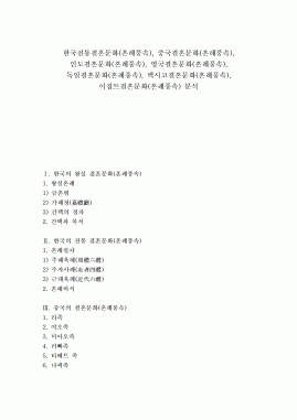 [결혼문화][혼례풍속]한국전통결혼문화(혼례풍속), 중국결혼문화(혼례풍속), 인도결혼문화(혼례풍속), 영국결혼문화(혼례풍속), 독일결혼문화(혼례풍속), 멕시코결혼문화(혼례풍속), 이집트결혼문화(혼례풍속) 분석-1페이지