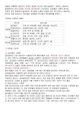 세균성 식중독은 세균이나 세균이 생성한 독소에 의해 발생한다-1페이지