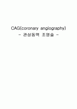[논문] CAG(coronary angiography)-1페이지