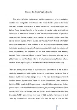 Discuss the effect of a global media-1페이지