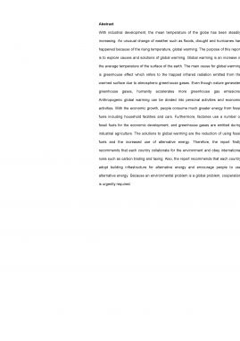 The Causes of Global Warming and the Possible Solutions-1페이지