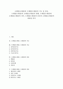 [소매업][도매업]소매업(소매점)과 도매업(도매점)의 기능 및 종류, 도매업(도매점)과 소매업(소매점)의 현황, 도매업(도매점)과 소매업(소매점)의 차이, 도매업(도매점)의 분산과 소매업(소매점)의 관련성 분석-1페이지