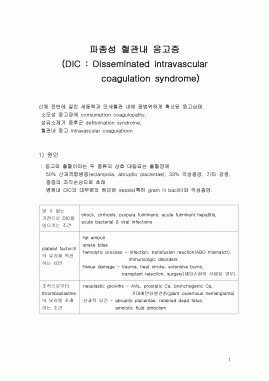파종성 혈관내 응고증-1페이지