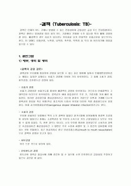 결핵(Tuberculosis TB)문헌고찰-1페이지