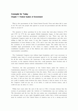 Concepts for Today  Chapter 7: Federal System of Government-1페이지