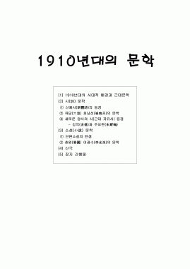 한국현대문학사 <1910년대 문학>-1페이지