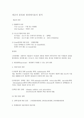 세균의 분류와 항생제사용의 원칙-1페이지
