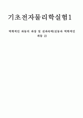 역학적인 파동의 파장 및 전파속력(진동과 역학적인 파동 2)-1페이지