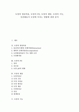 [토양][토양의 형성작용][토양의 PH][토양의 생물][토양의 기능][인간활동이 토양에 미치는 영향]토양의 형성작용, 토양의 PH, 토양의 생물, 토양의 기능, 인간활동이 토양에 미치는 영향 분석(토양, 토양의 형성)-1페이지